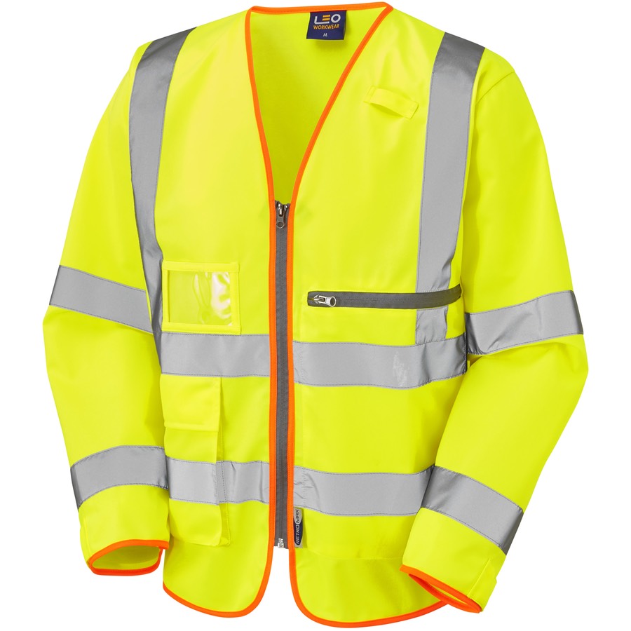 Leo Workwear S24-Y Heddon Class 3 Sleeved Vest with Tablet Pocket